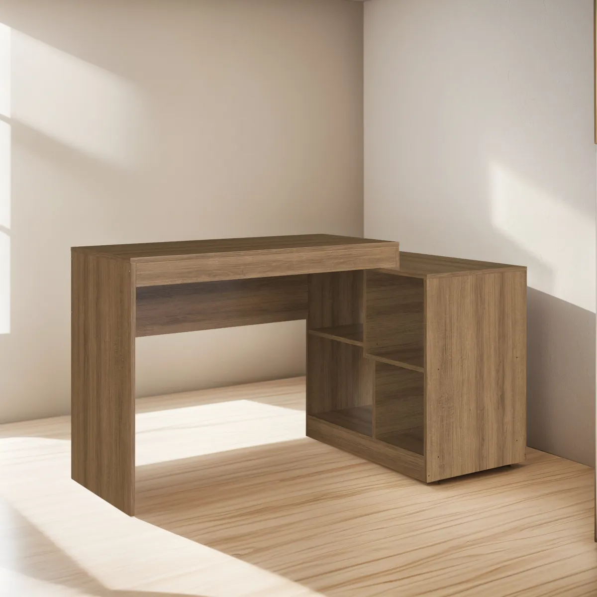 Escritorio con biblioteca empotrable BURD. Miel PAT. Muebles y ...